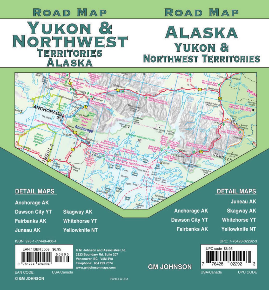 Yukon / Northwest Territories / Alaska Road Map by GM Johnson Maps ...