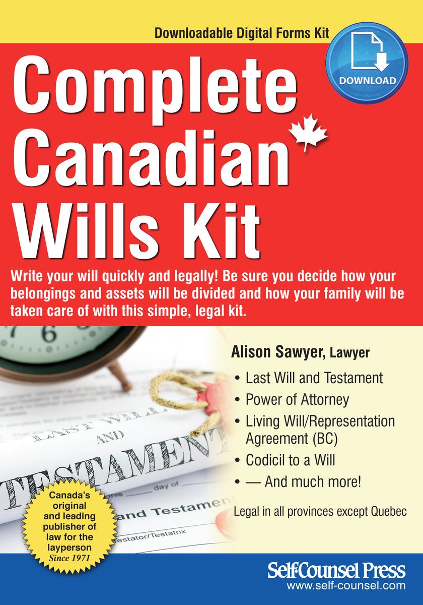 Compl Canadian Wills Kit by Alison Sawyer - McNally Robinson Booksellers