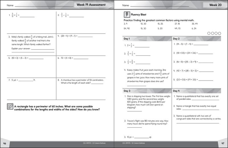 Carson Dellosa Math Worksheets Answers Carson Dellosa Common Core 4