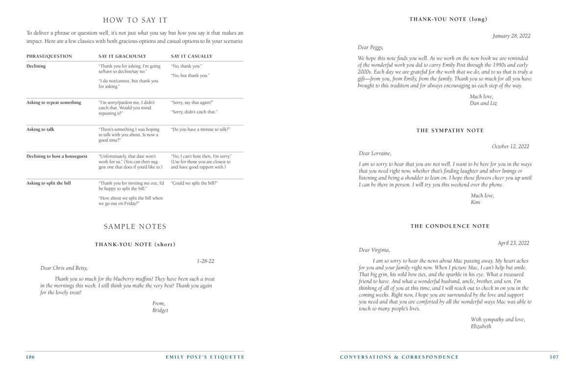 Emily Post's Etiquette, The Centennial Edition